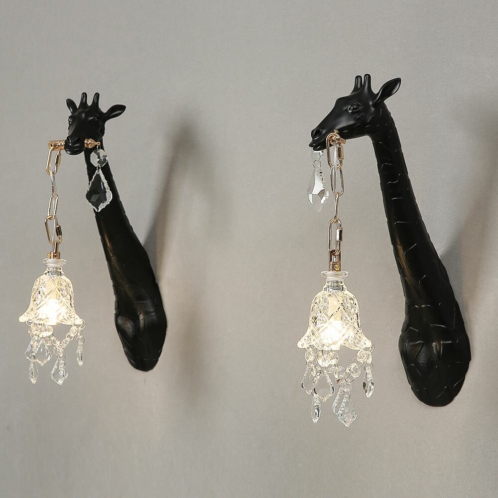 Настенная лампа в виде жирафа с выключателем для спальни, настенный светильник в виде животного (жирафа) для гостиной, коридора.