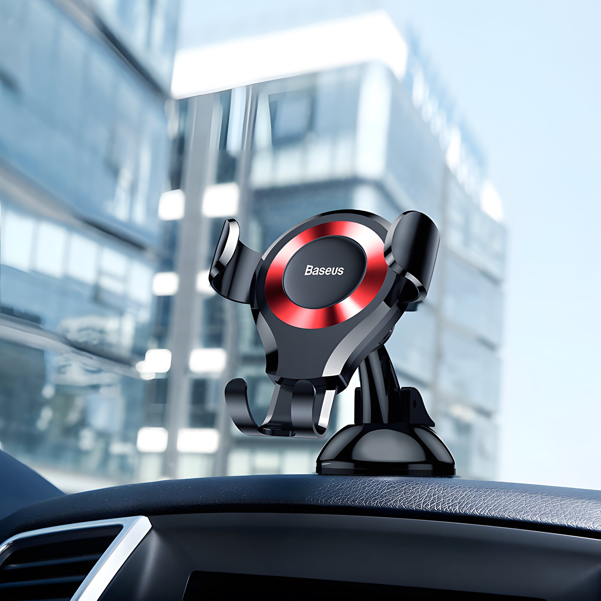 Автомобильный держатель BASEUS Osculum Type, 4.0"- 6.5", красный, на присоске