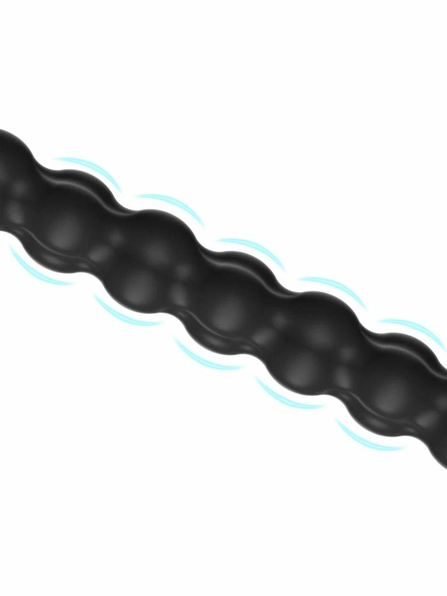 Большая анальная цепочка "BIG BLACK ANAL SILICONE MAMBA" 32см