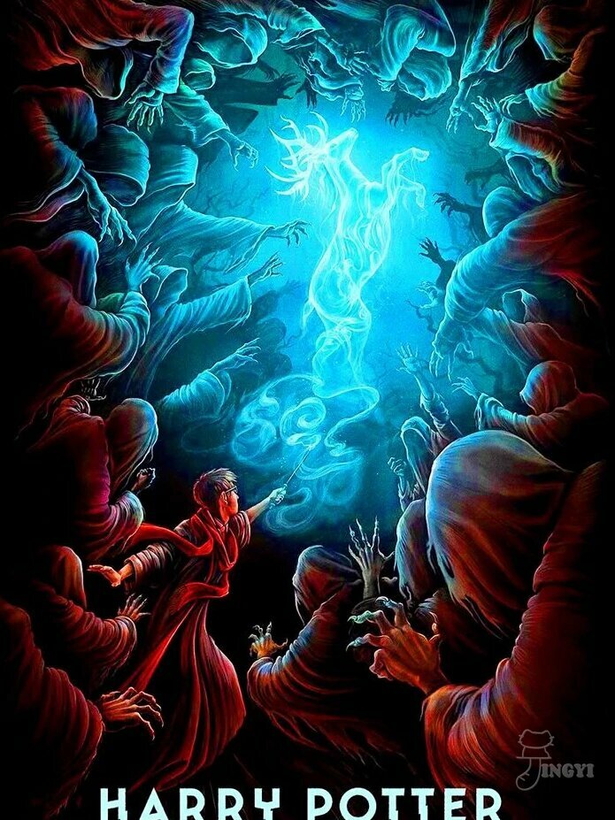 Алмазная мозаика на подрамнике "Обложка Гарри Поттера" круглые бриллианты 40х50см