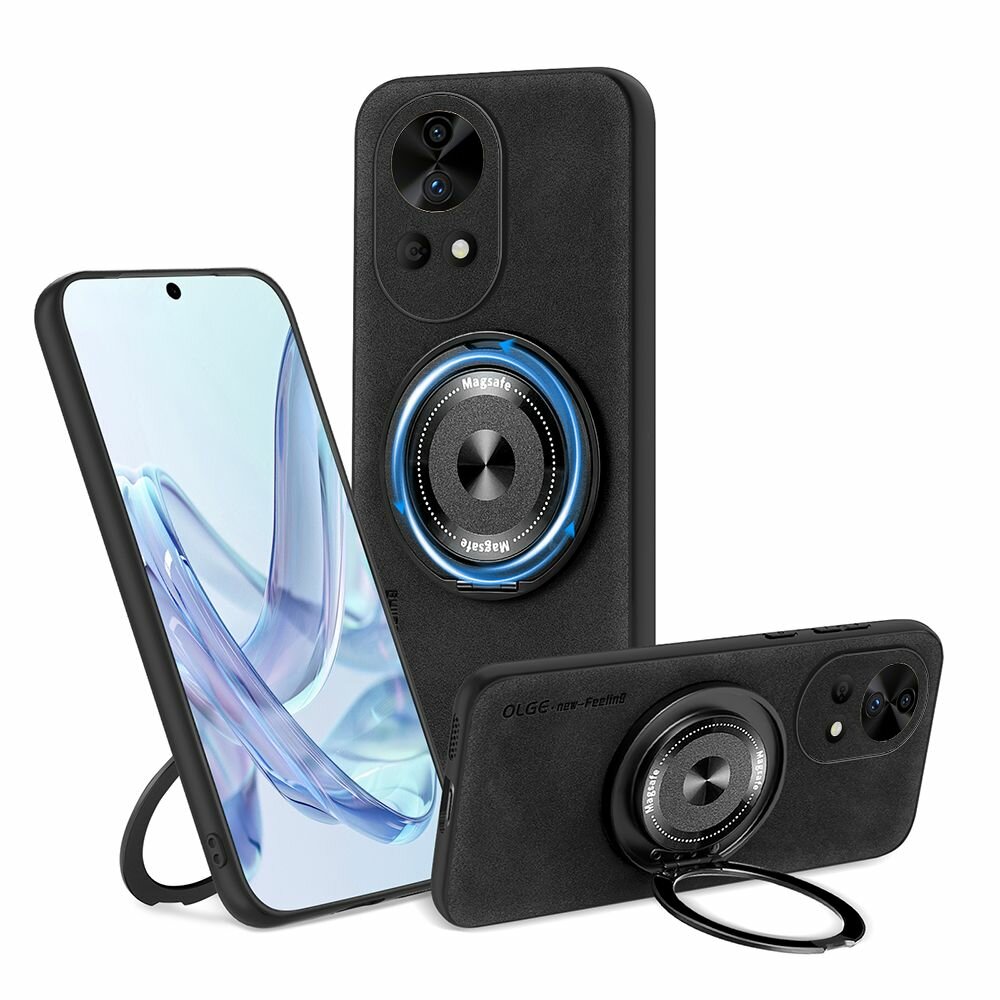 Чехол на Хуавей Нова 12/ Нова 13 с поддержкой MagSafe/ магсейф для Huawei Nova 12/ Nova 13 для использования магнитных аксессуаров, противоударный, вращающееся на 360металлическое кольцо