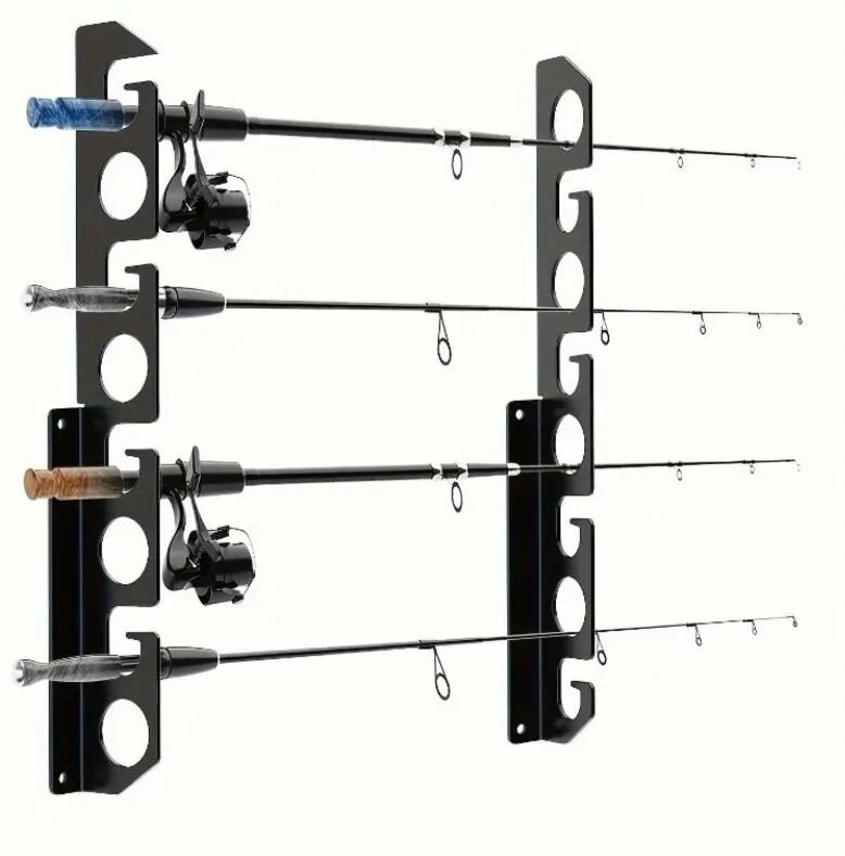 Настенное крепление для 4 удилищ / Настенный держатель для удочек, спиннинга