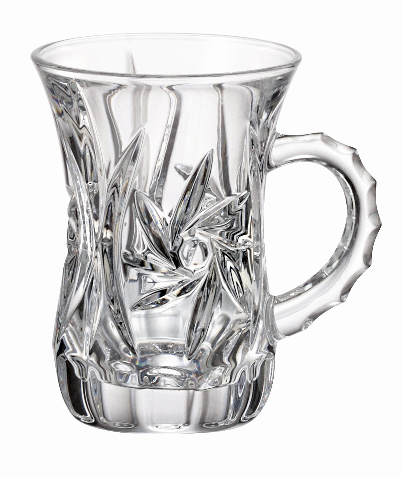 Чашка с ручкой "ARMUDU PINWHEEL", 120 мл (набор 6шт.), хрусталь, Crystal Bohemia/ БПХ1056