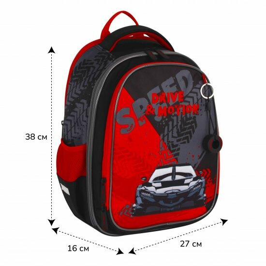 Ранец, спинка эргономичная, 2 отделения, 38*27*16 см, COMFORT Light, Drive and Motion, кокос, 213807