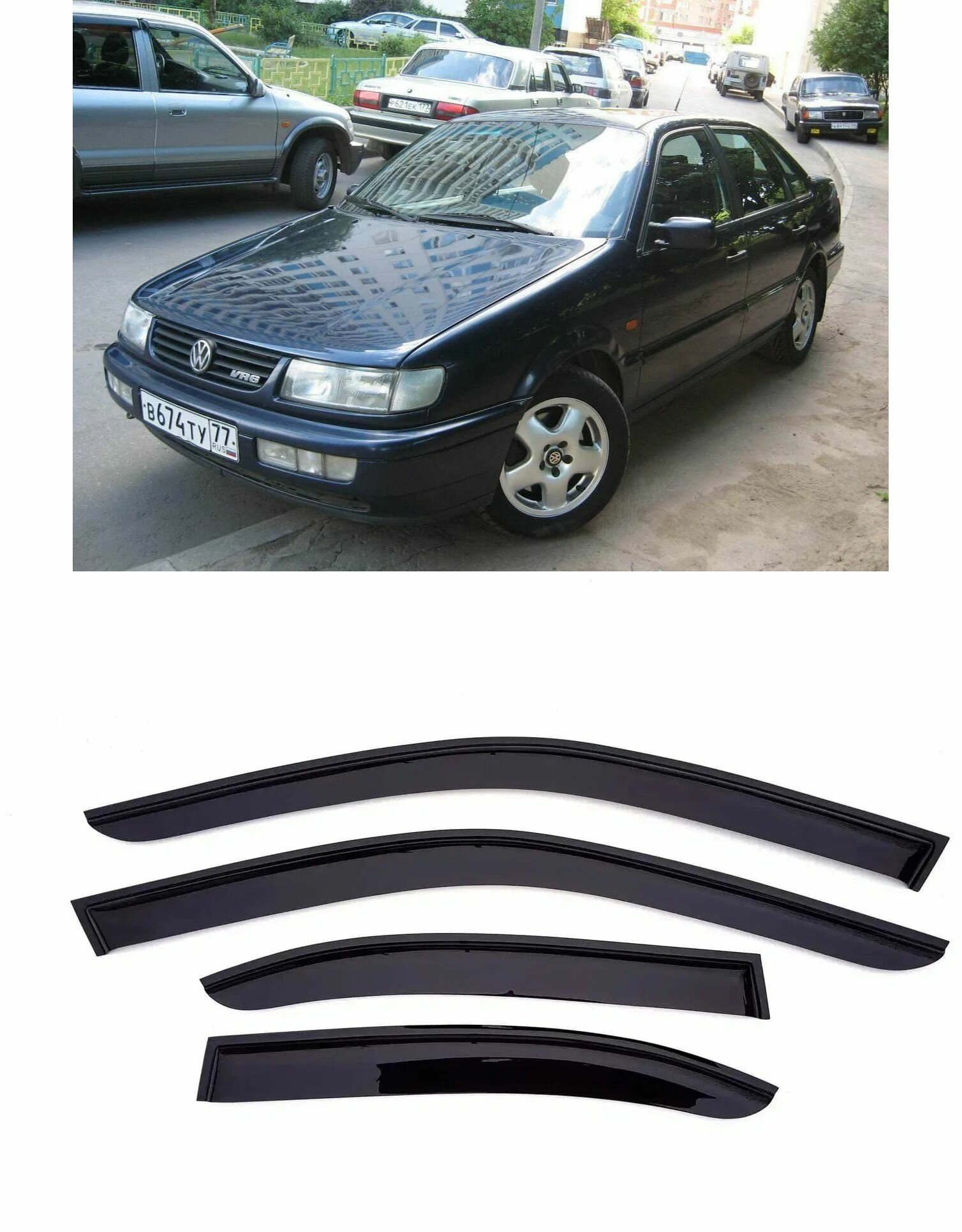 Дефлекторы боковых окон VOLKSWAGEN Passat Фольксваген Пассат B3 / B4 седан (1988-1997)
