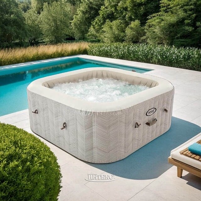 Надувная джакузи INTEX PureSpa Chevron Deluxe 175x71см-4 персоны ; артикул 28446