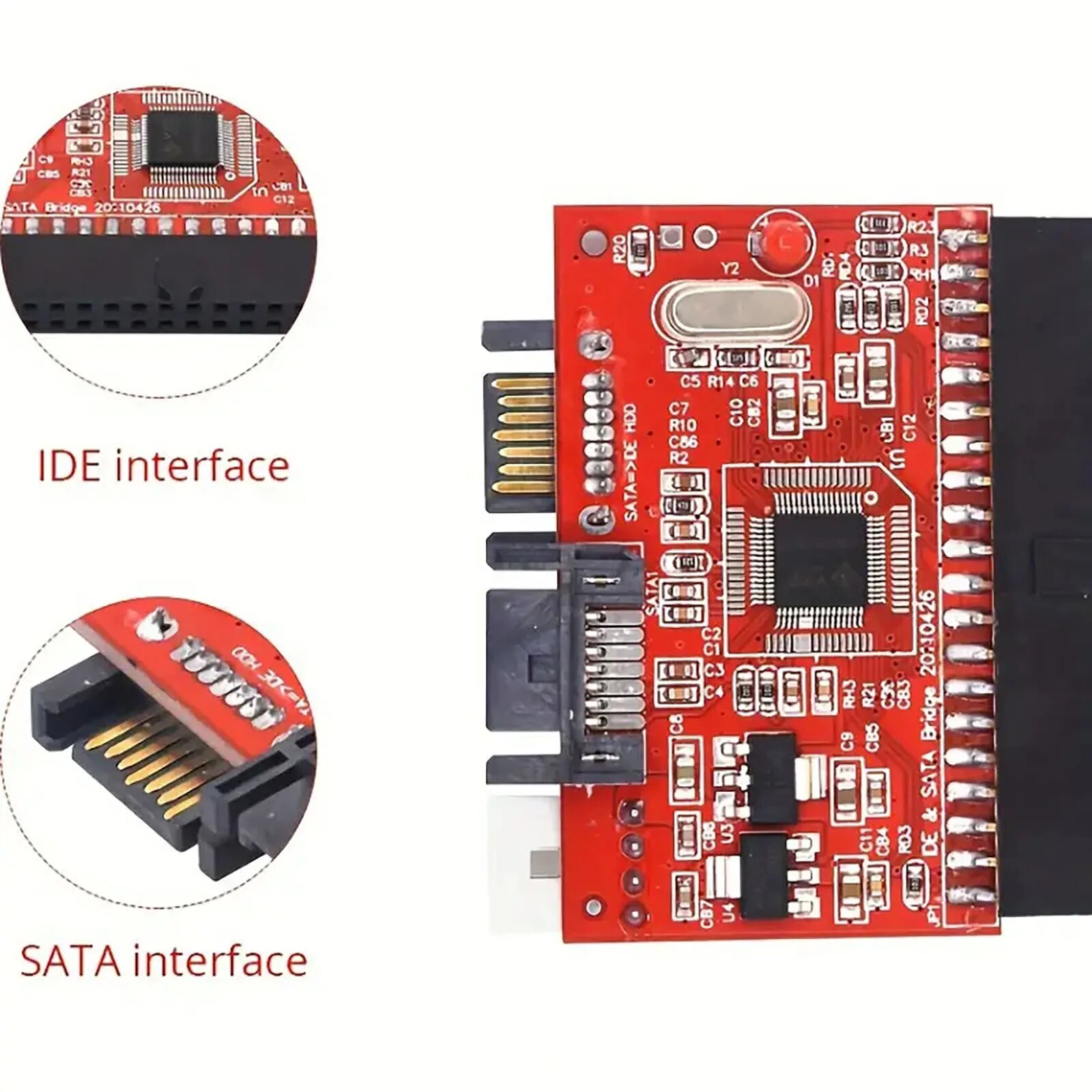 2 в 1 адаптер IDE в SATA/SATA в IDE, 40 контактов для ПК, кабель для передачи данных SATA для DVD, CD, HDD, двунаправленная передача