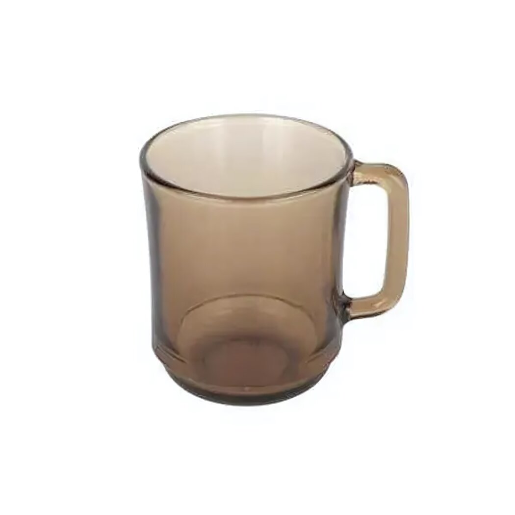 Кружка стеклянная 'Basilico' 310 мл с эргономичной ручкой, дымчатый цвет, серия MUNITI
