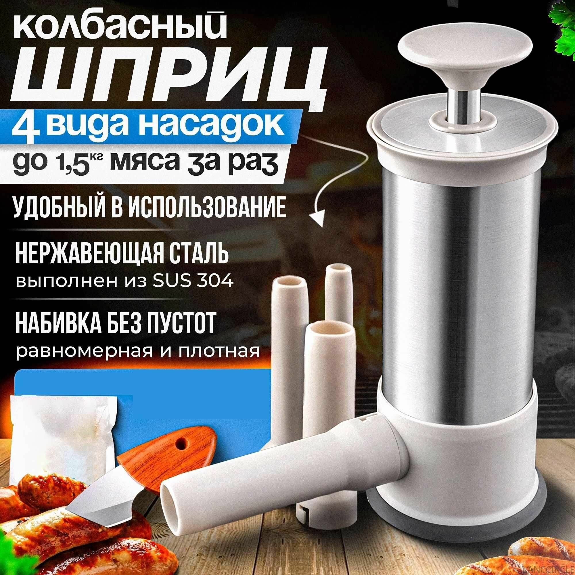 Шприц колбасный. Аппарат для приготовления колбасы. Шприц для мяса.
