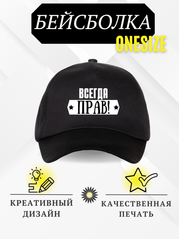 Бейсболка  классика для мужчин и женщин