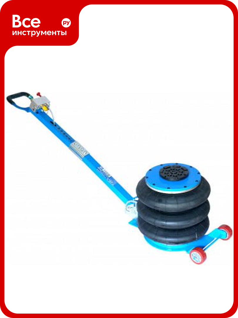 Пневматический 3-секционный домкрат с ручкой AE&T 5т T08105A, 10 кг, резиновая