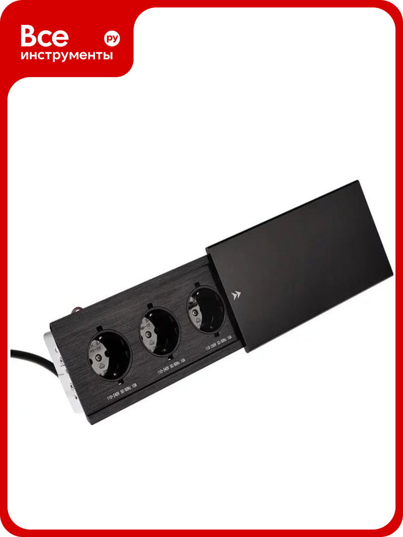 Встраиваемая врезная розетка Inrior розетка в стол, удлинитель, на 3 euro розетки, черный ST-01-20 для использования на