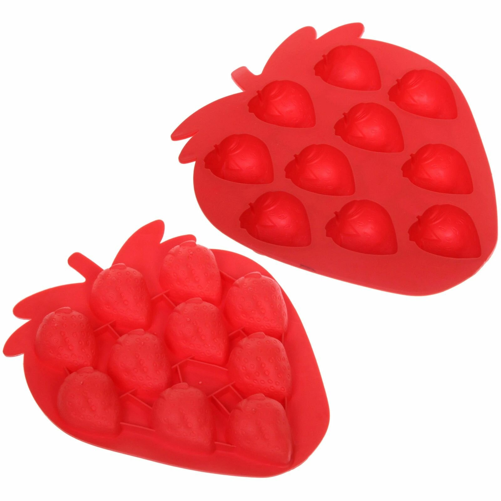 Форма для льда 'Клубничка' силиконовая 1816 см 10 ячеек, для коктейлей и десертов
