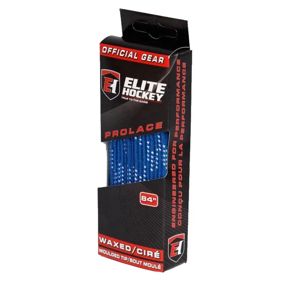 Шнурки для коньков с пропиткой Elite синие/белые (244см (96"))