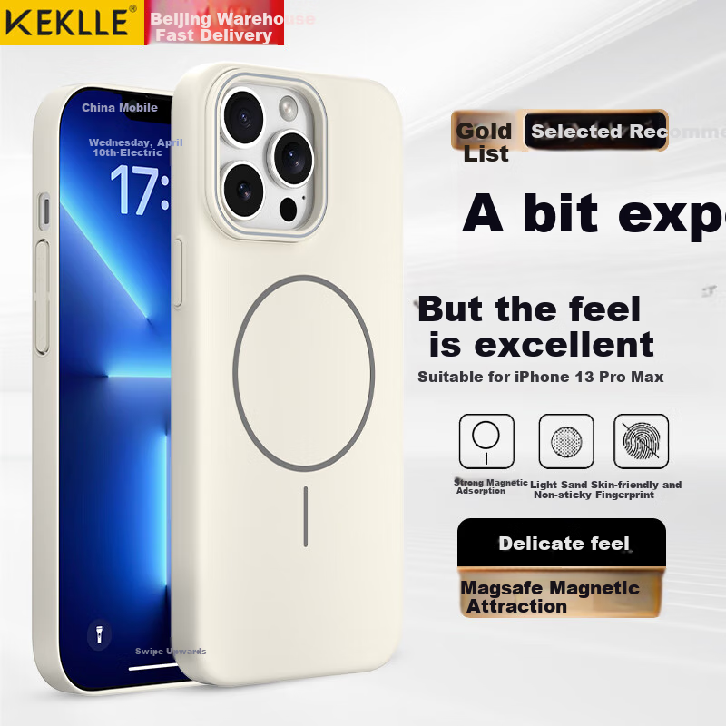 KEKLLE [Beats Style] iPhone 13 Pro Max Case Apple 13 Pro Max Protective Cover Wireless Charging Matte Anti-drop Protective Case Peak Rock Color