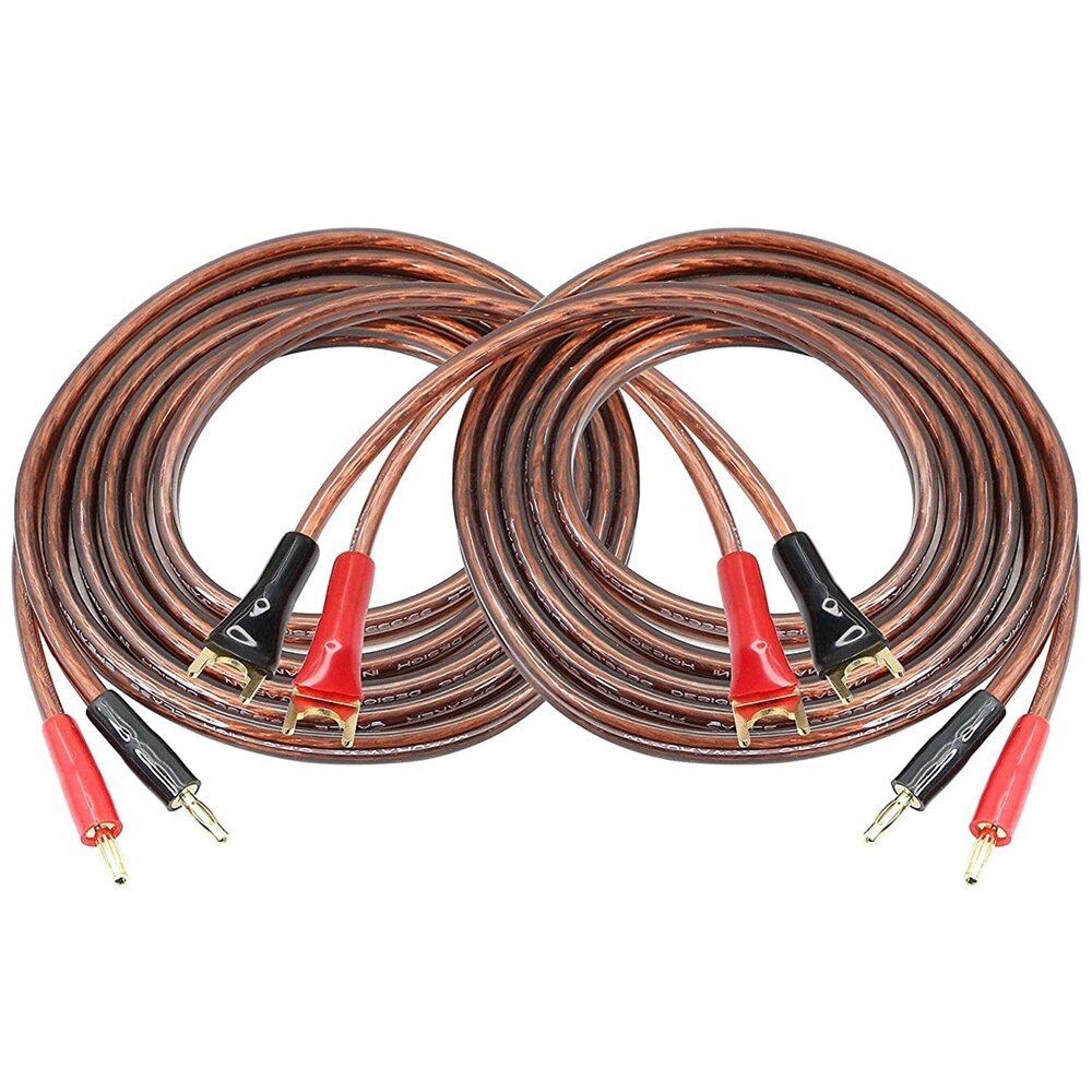 Акустический кабель HiFi OFC с разъемом Banana на Y-образный разъем Spade, провод