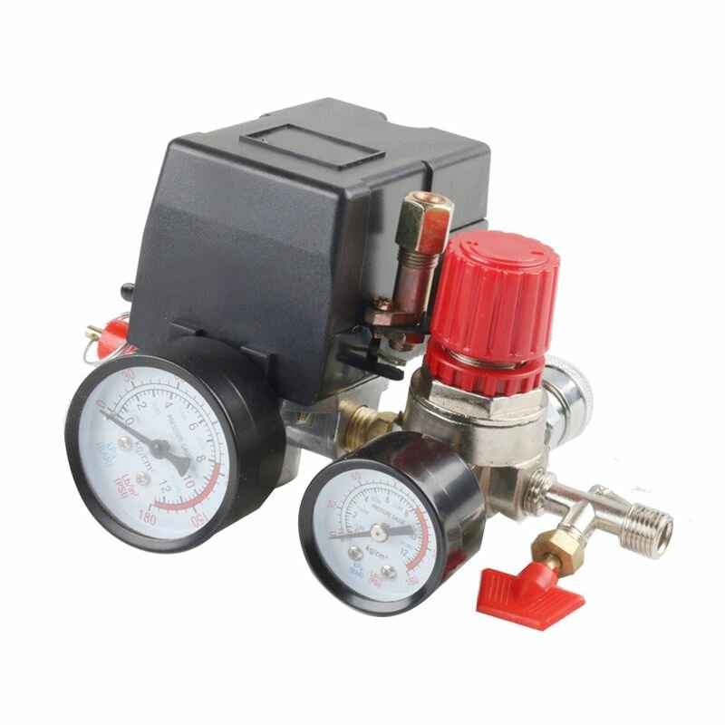 Безмасляный бесшумный переключатель 90-120PSI 4-портовый предохранительный клапан воздушного компрессора MyPads