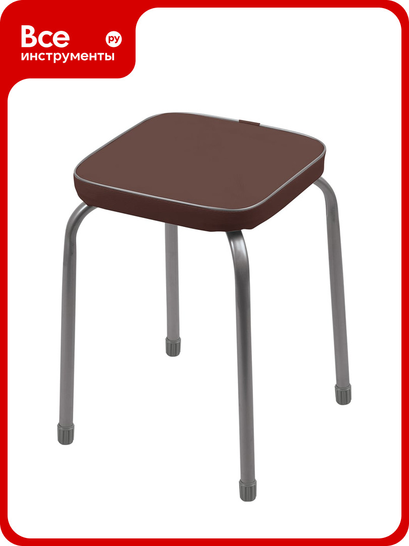 Табурет Nika Фабрик 3 ТФ03/К коричневый, пластик, с мягким сиденьем из винилискожи