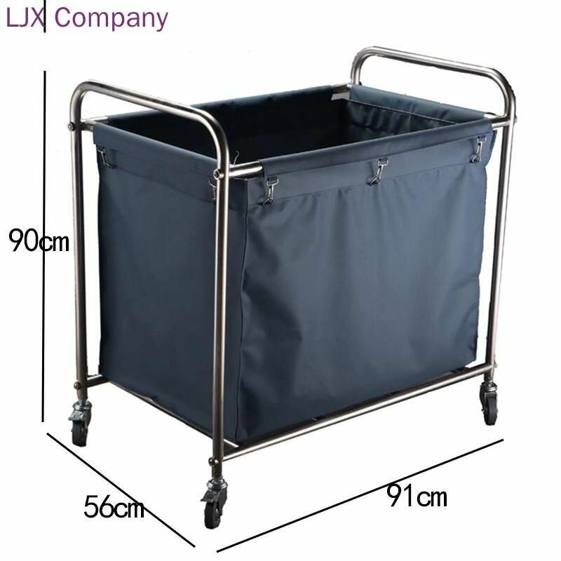 Усиленная нержавеющая тележка для гостиничного белья с конической корзиной. Тележка для сбора грязного белья в прачечной, управляемая вручную-good value