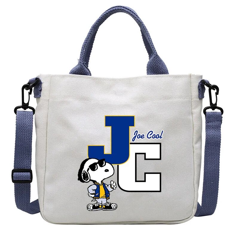 Snoopy Snoopy Bag Boy девочка аниме мультфильм милый мешок с поперечным кузовом портативная большие мощности хранение поездка на холст подарок сумочка, серый/голубой/зеленый