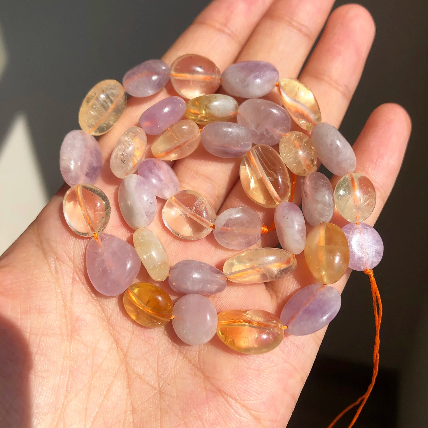 Натуральные бусины из агата, авантюрина, лунного камня, лабрадорита и мукаита от xilitata Mixed Quartz