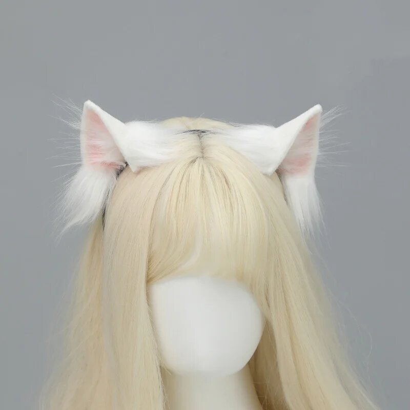 Белая повязка на голову с кошачьими ушами, Color: ear 2