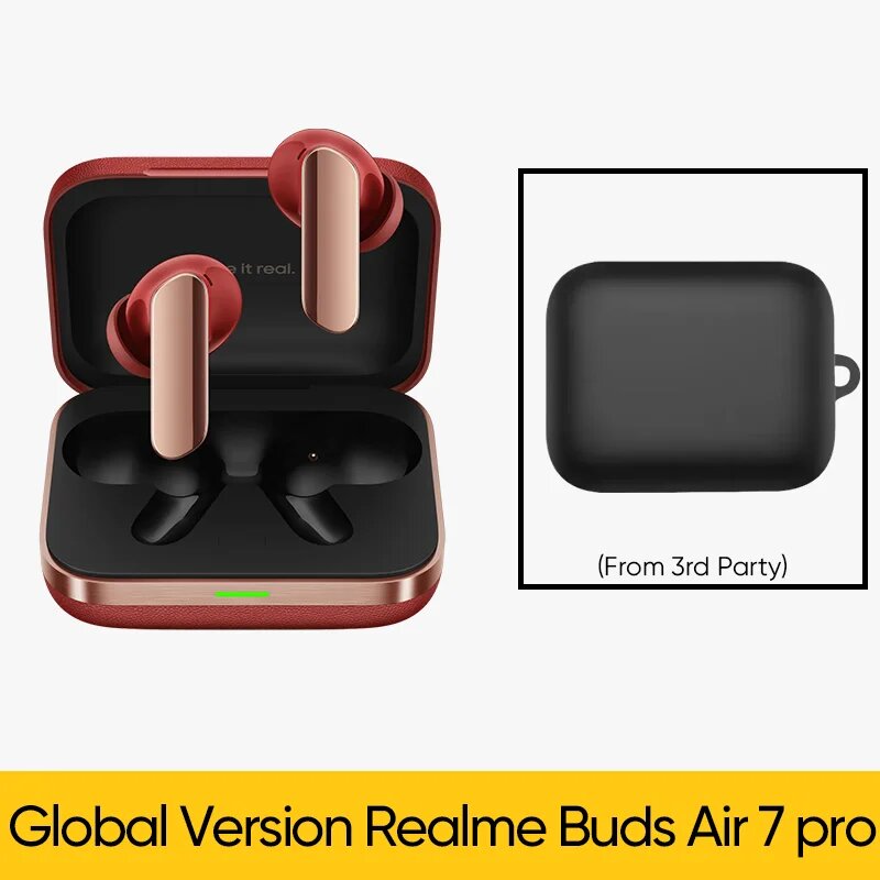 Беспроводные наушники Realme Buds Air 7 Pro, красный, активное шумоподавление, высокое качество звука