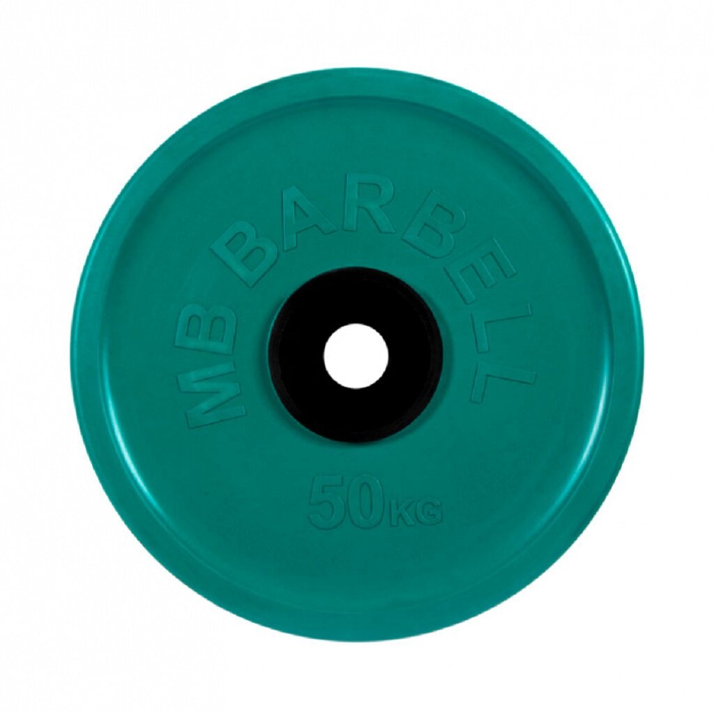 Блины для штанги и гантелей MB Barbell 50 кг 51 мм евро-классик олимпийский зеленый