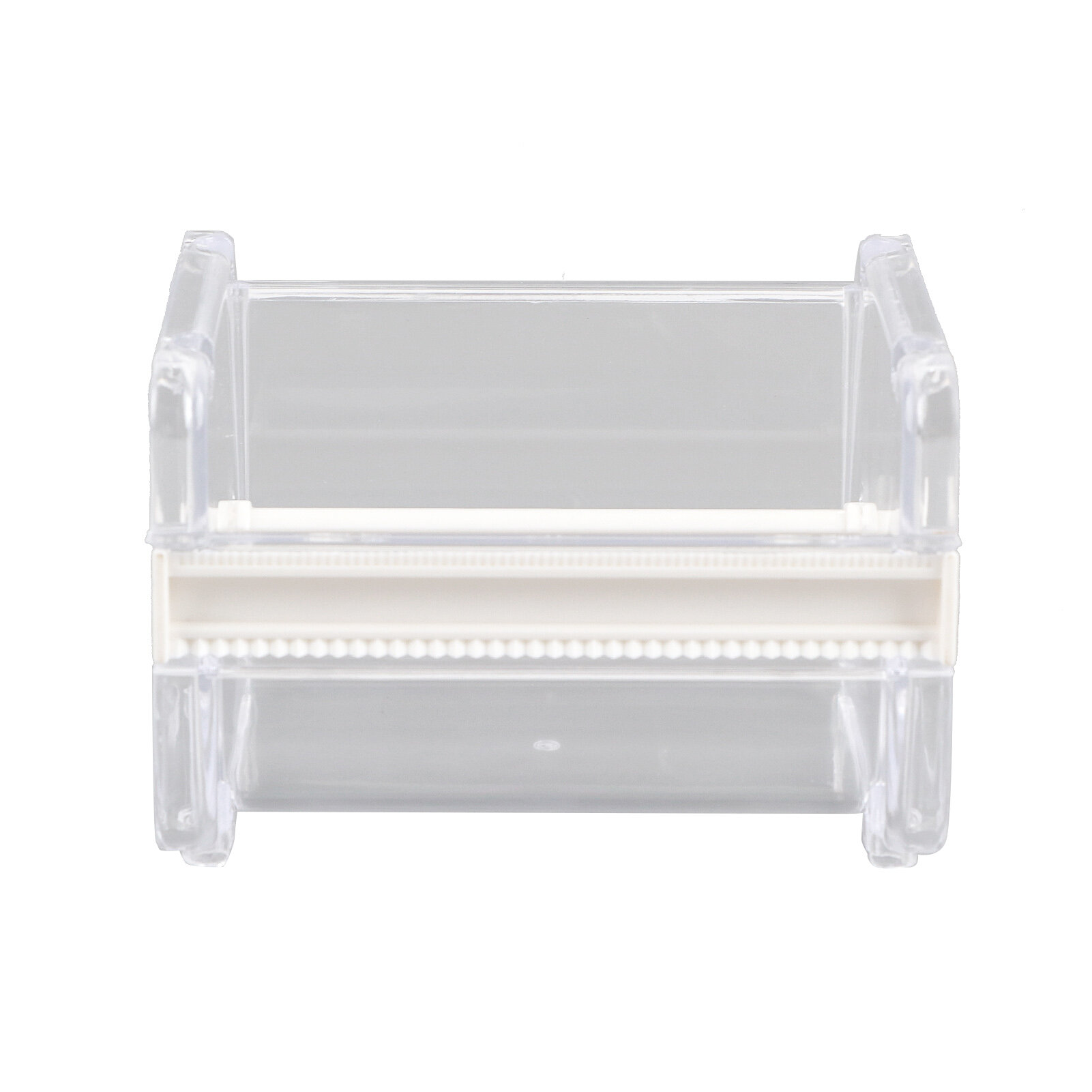 Прозрачный диспенсер для клейкой ленты с резаком, белый настольный держатель для васи-ленты для организации пространства в офисе, простая заправка