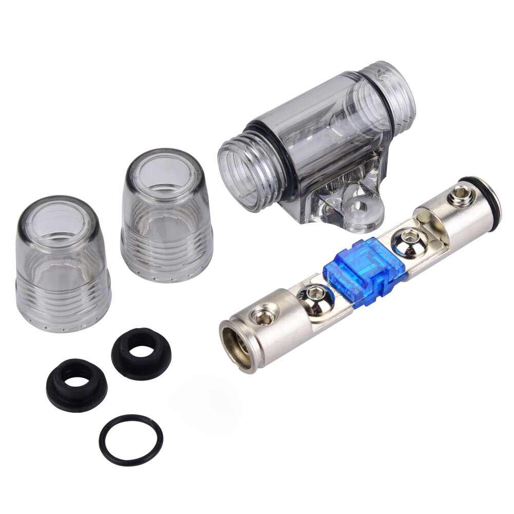 Блок распределения предохранителей 1 вход/1 выход 60 А для автомобильной аудиосистемы, держатель предохранителей, провод сечением 4/8 дюйма.