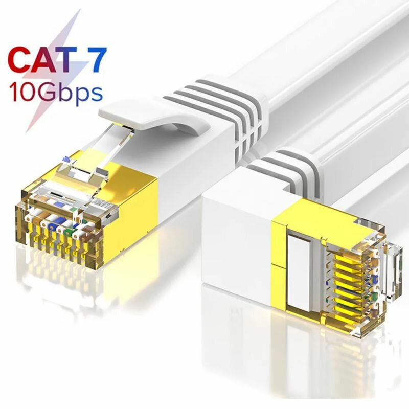 Угловой соединительный сетевой кабель CAT7 RJ45 Ethernet LAN для маршрутизатора-коммутатора, позолоченный сетевой кабель категории 7 RJ45 8P8C с позолоченным штекером
