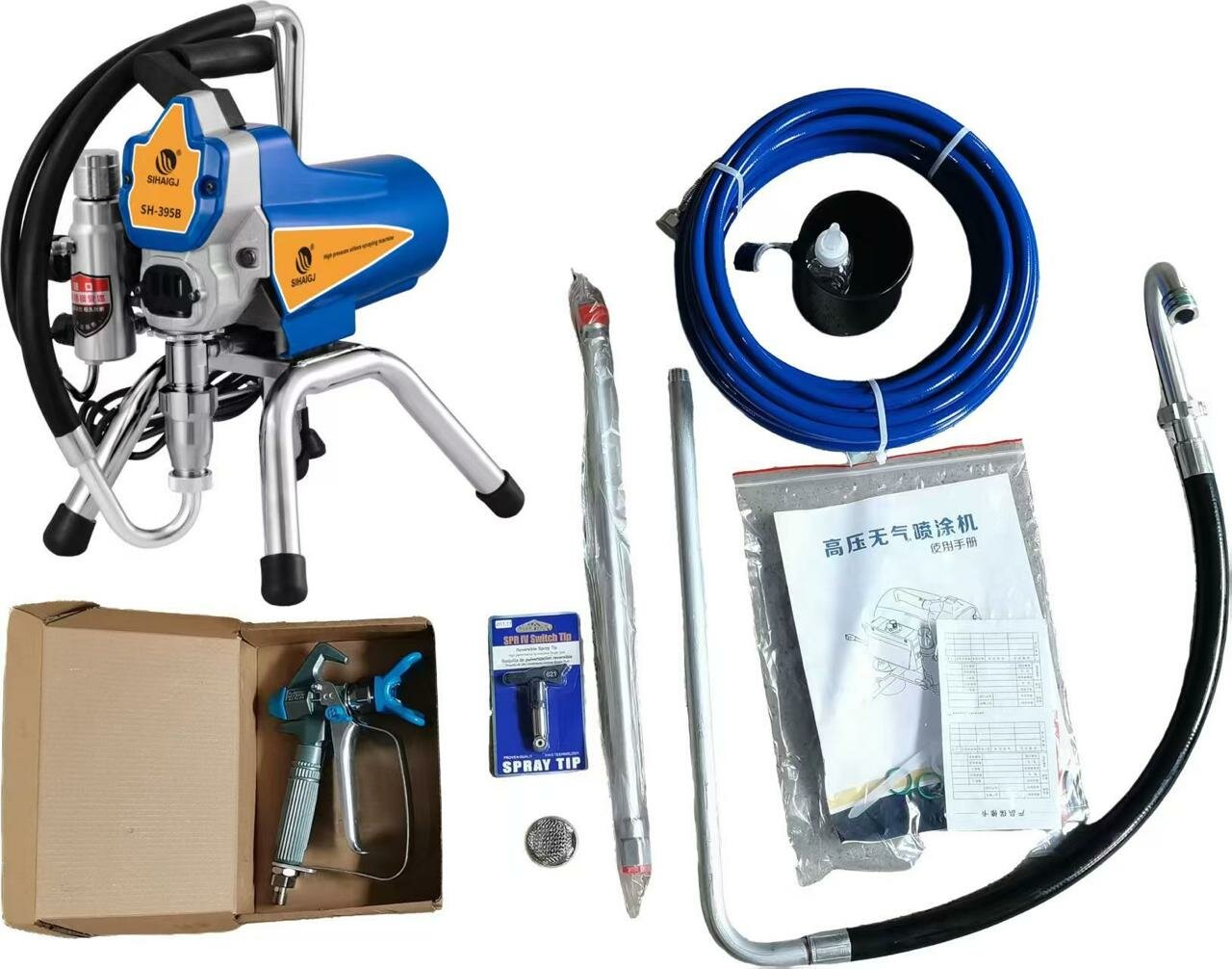 Окрасочный аппарат Восток SH-395B, безвоздушный, мощность 1200 Вт, давление 120-180 бар