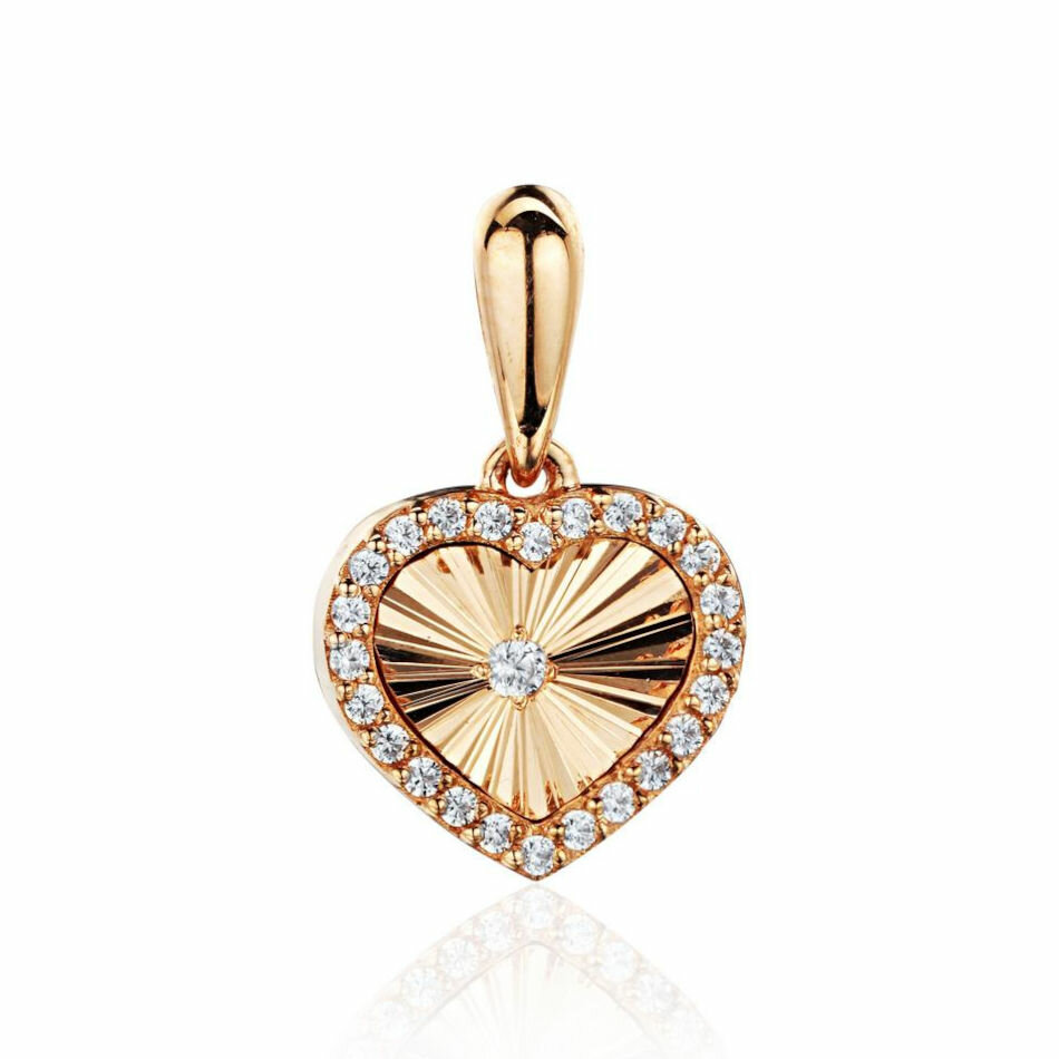 Подвеска, красное золото, 585 проба, бриллиант