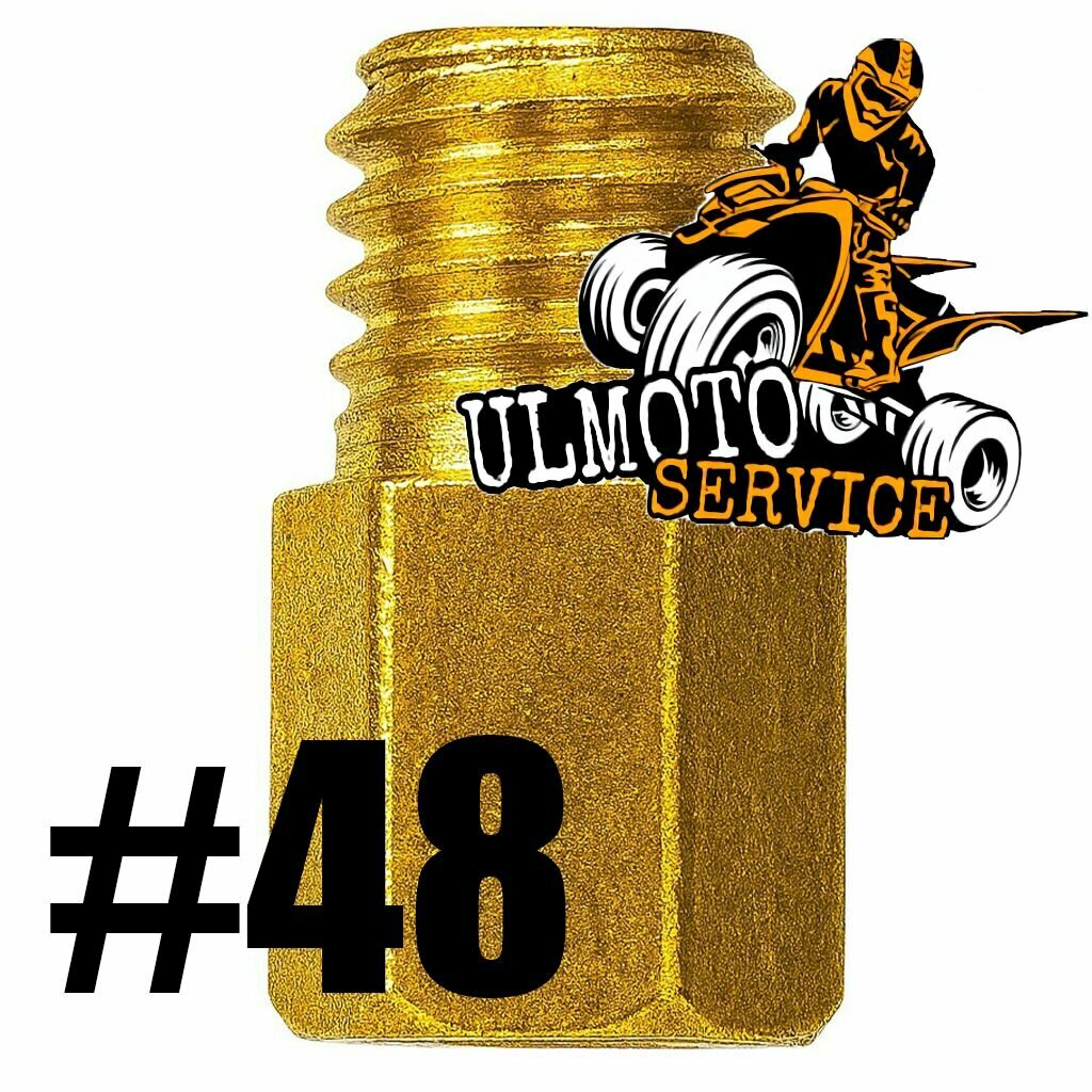 Жиклёр карбюратора главный латунный, размеры 48 Mikuni 4 042 VM TM TMX RX100 AX100 TM24 TM27 TM28