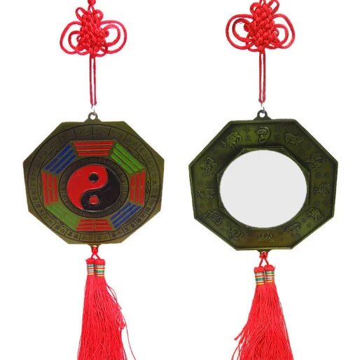 1 шт. китайский фэн-шуй Багуа зеркало металл Инь Янь Багуа зеркало с китайским узлом удачи молитва удачи