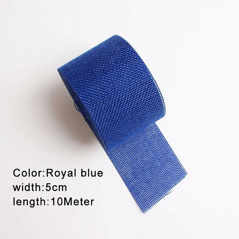 Лента мешковина синяя royal blue 10 м, 5 см