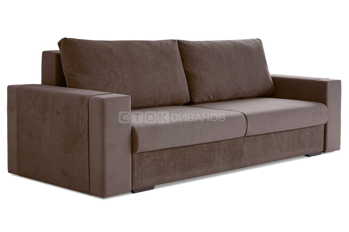 Диван Сток Диванов Калифорния Brown коричневый, механизм еврокнижка, с ящиком для хранения