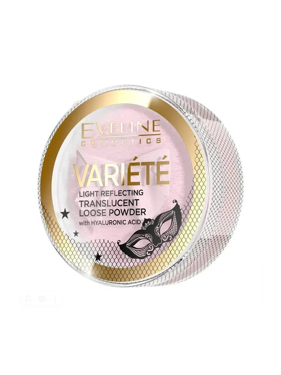 Eveline Светоотражающая прозрачная пудра для лица с гиалуроновой кислотой, 6 г