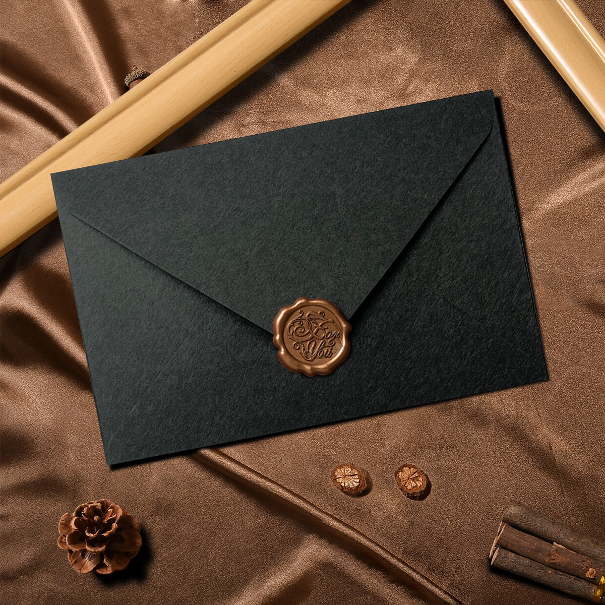 Набор "Кашемировый конверт", 1 конверт и 1 печать