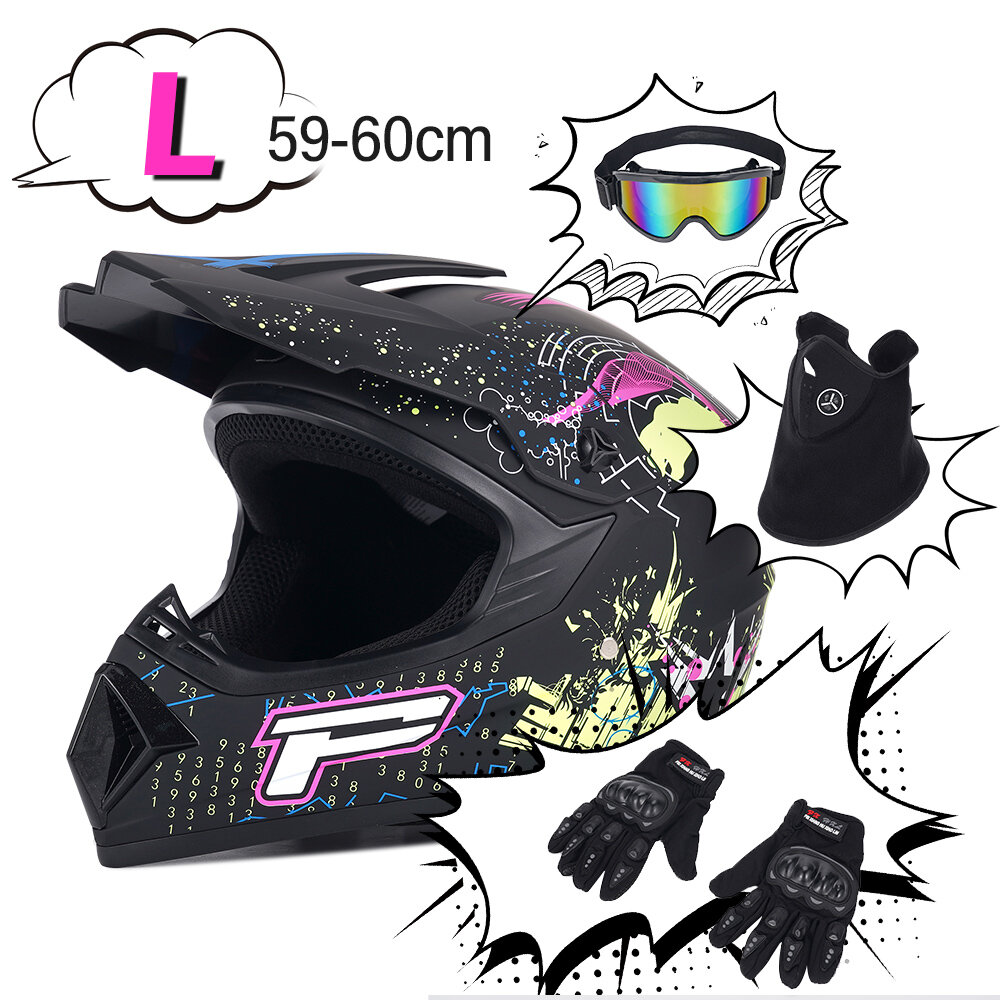 Шлем для взрослых внедорожных мотоциклов DOT certification L code защитные очки перчатки