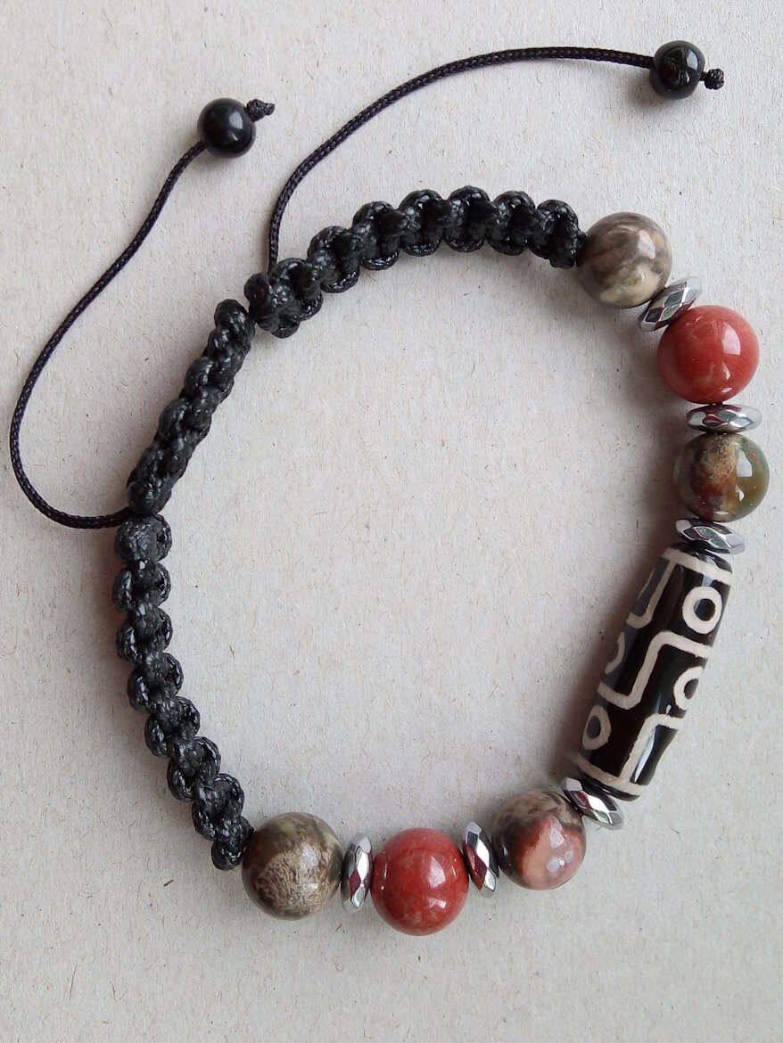 Плетеный браслет, агат