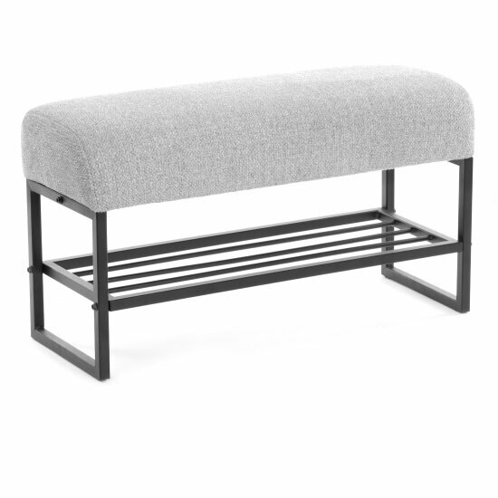 Банкетка-обувница Tetchair Charli Lux/Чарли Люкс велюр/букле, VT shape silver