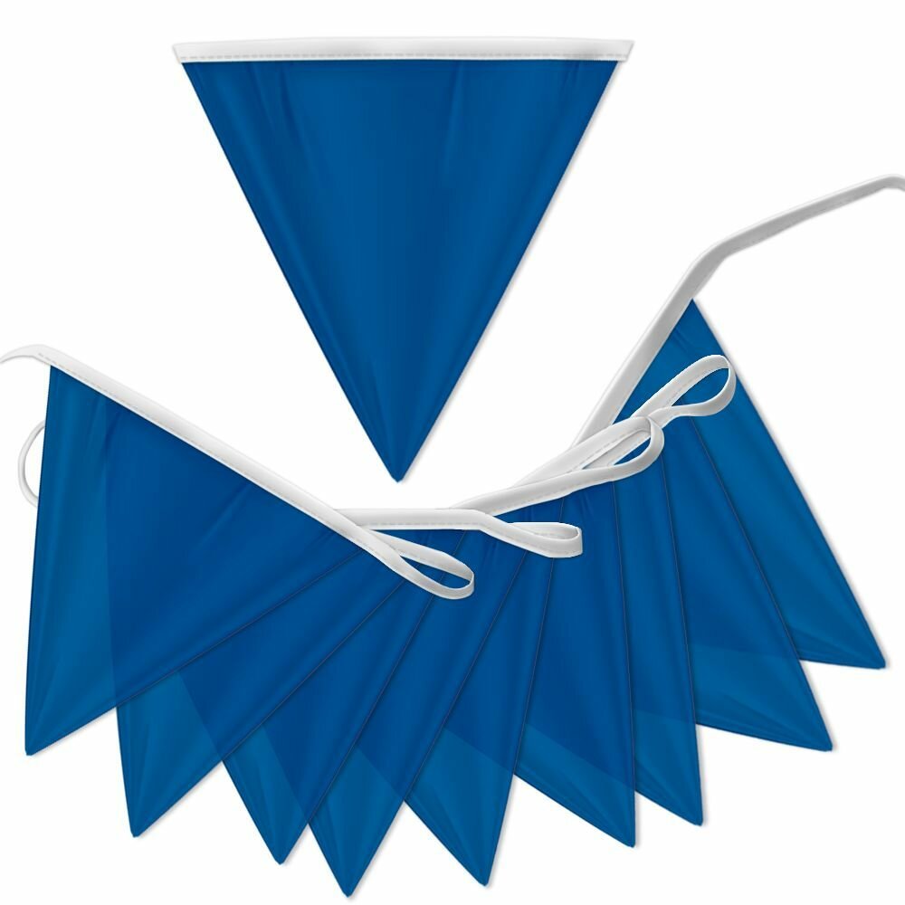 Флажная лента из синих флажков треугольников / флажковая лента / 10 м.