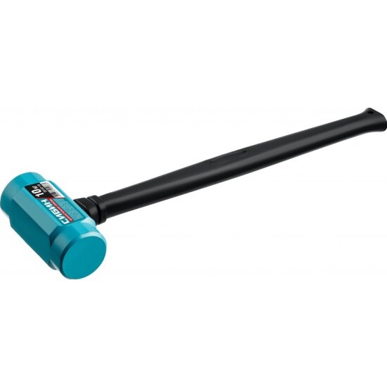 Цельностальная кувалда с удлинённой обрезиненной рукояткой Сибин 10 кг, 720 мм (20132-10)