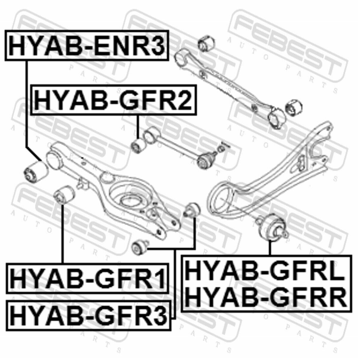 Сайлентблок Задней Поперечной Тяги(Febest Hyab-Gfr2)