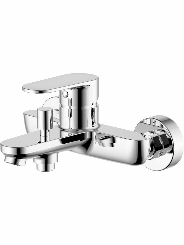 Смеситель для ванны Aquatek Ника AQ1840CR, однорычажный, с коротким изливом, настенный, латунь, хром