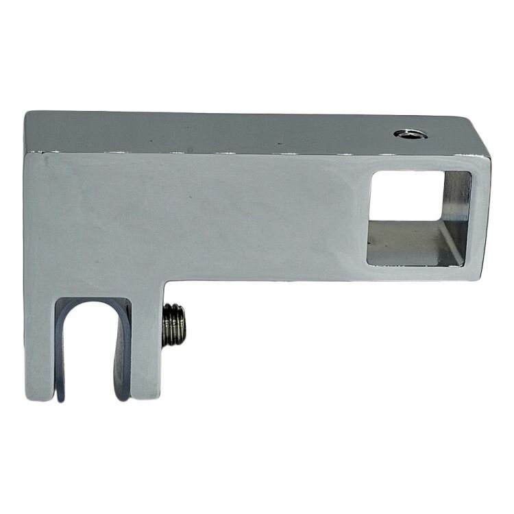 Держатель труба - стекло для душевой кабины, квадрат 16х16, хром