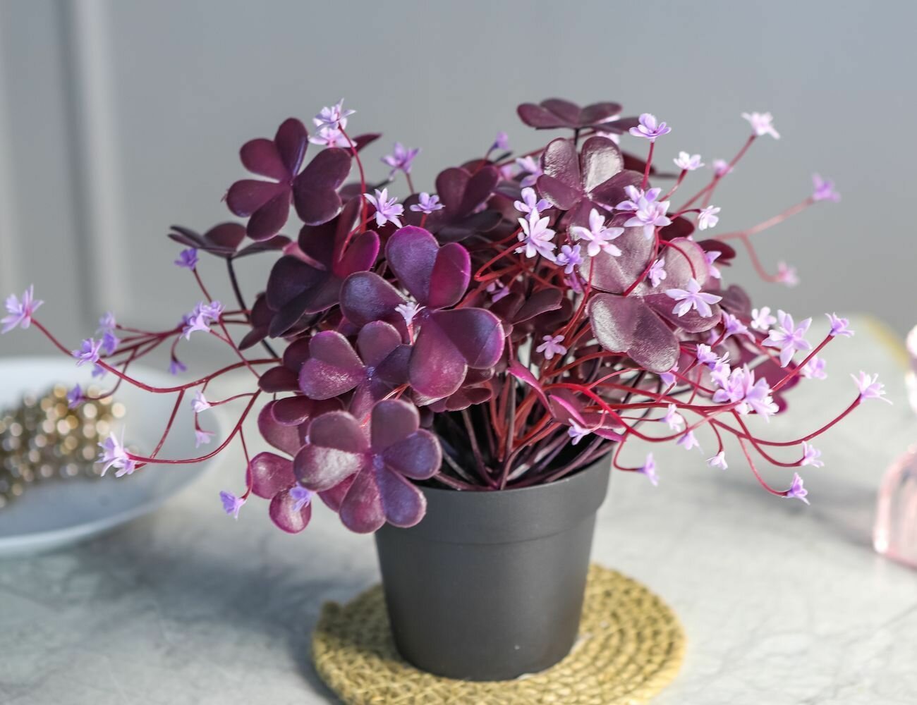 Искусственное растение в горшке оксалис - вестник счастья, 22 см, Summer Deco 5010067