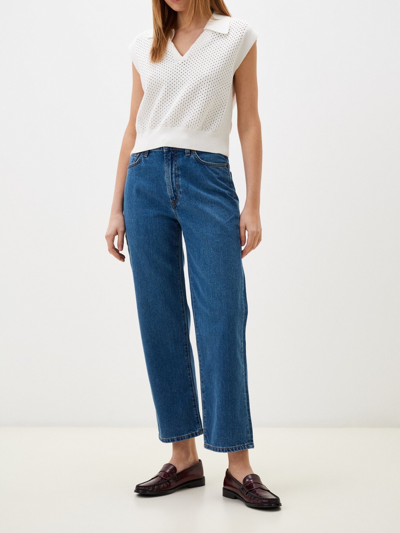 Джинсы мом Alessandro Manzoni Jeans, размер 44, синий — фото 1