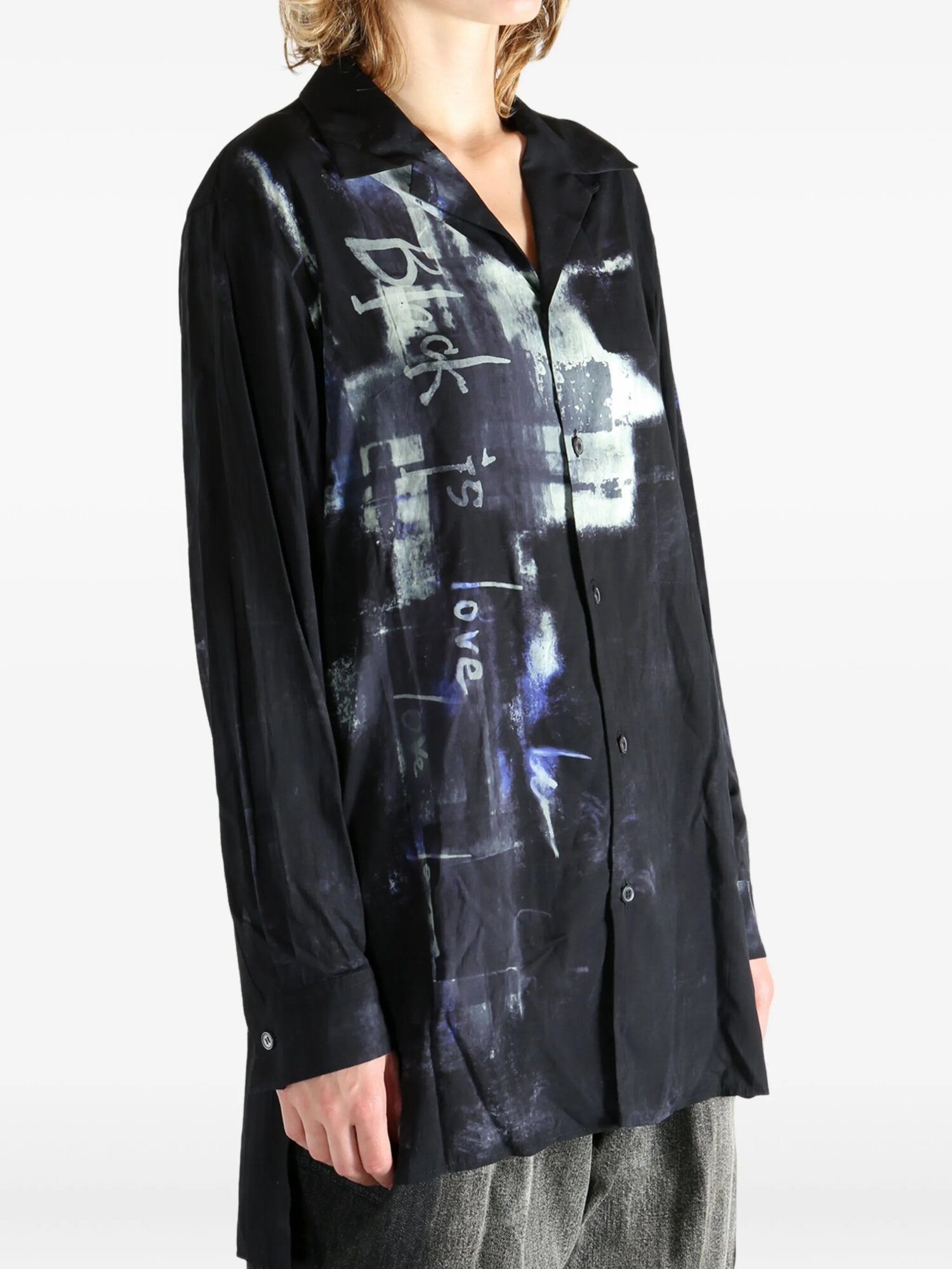Рубашка Y's Graphic-print shirt, размер 42, черный — фото 1